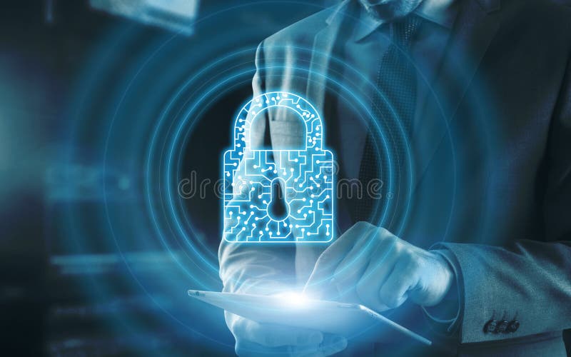 Cyber Security Lock Privacy Data Protection Internet and Technology ...
