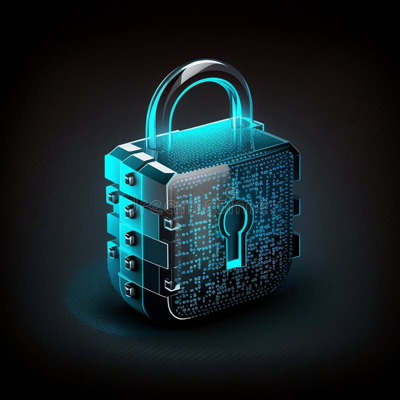 Cyber Security Lock Privacy Graphic Stock Illustration - Illustration ...