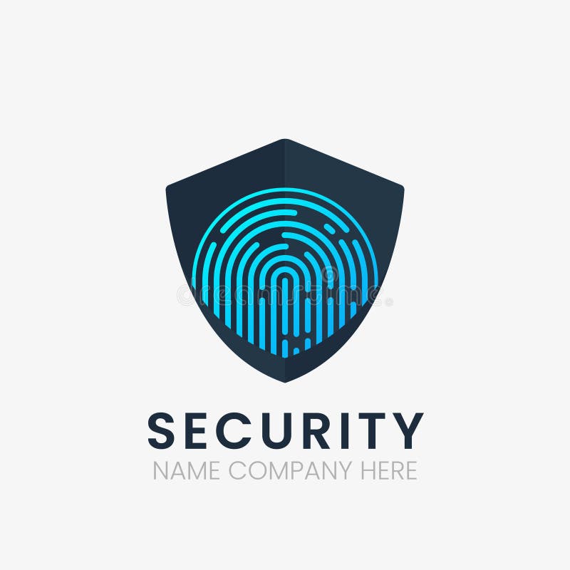 Cyber Security Logo, Shield Fingerprint Logo Stock Vector ...
