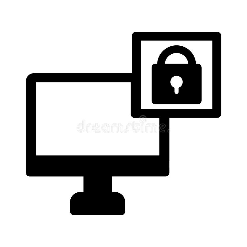 Computer Lock Icon Which Can Easily Modify or Edit Stock Vector ...