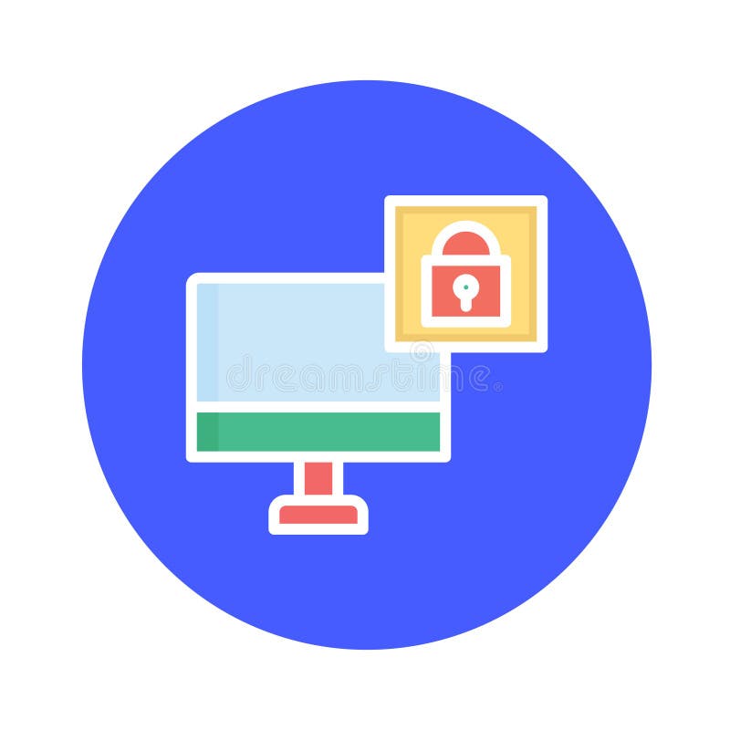 Computer Lock Icon Which Can Easily Modify or Edit Stock Vector ...