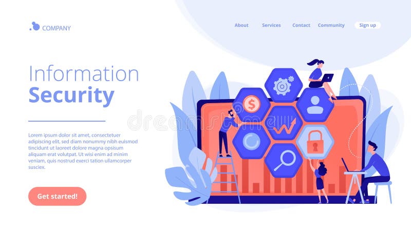 Cyber Security Management Concept Landing Page. Stock Vector ...