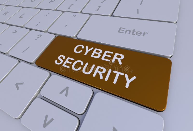 CYBER SECURITY, Message on Keyboard Stock Illustration - Illustration ...