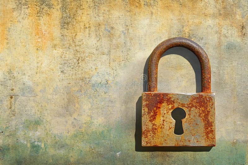 Cyber Security Metal Lock Stands Computer Chip Digital Background Stock ...