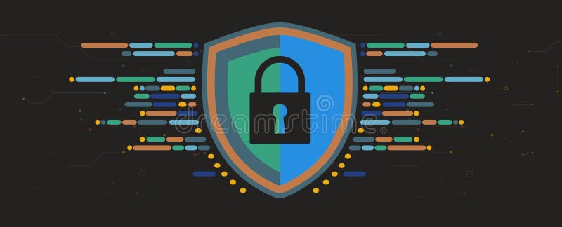 Cyber Security Neon Lock Protect Data Stock Illustration - Illustration ...