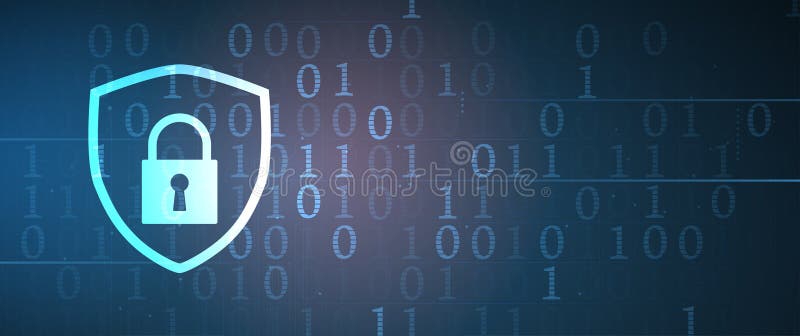 Cyber Security Neon Lock Protect Data Stock Illustration - Illustration ...