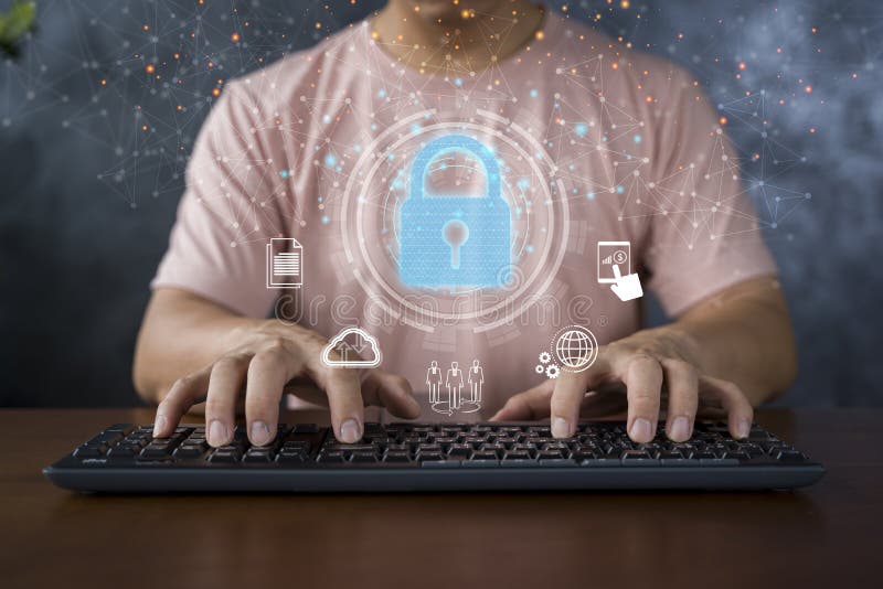 Cyber Security Network Concept Hand Using Smartphone With Master Key Connect World Networking