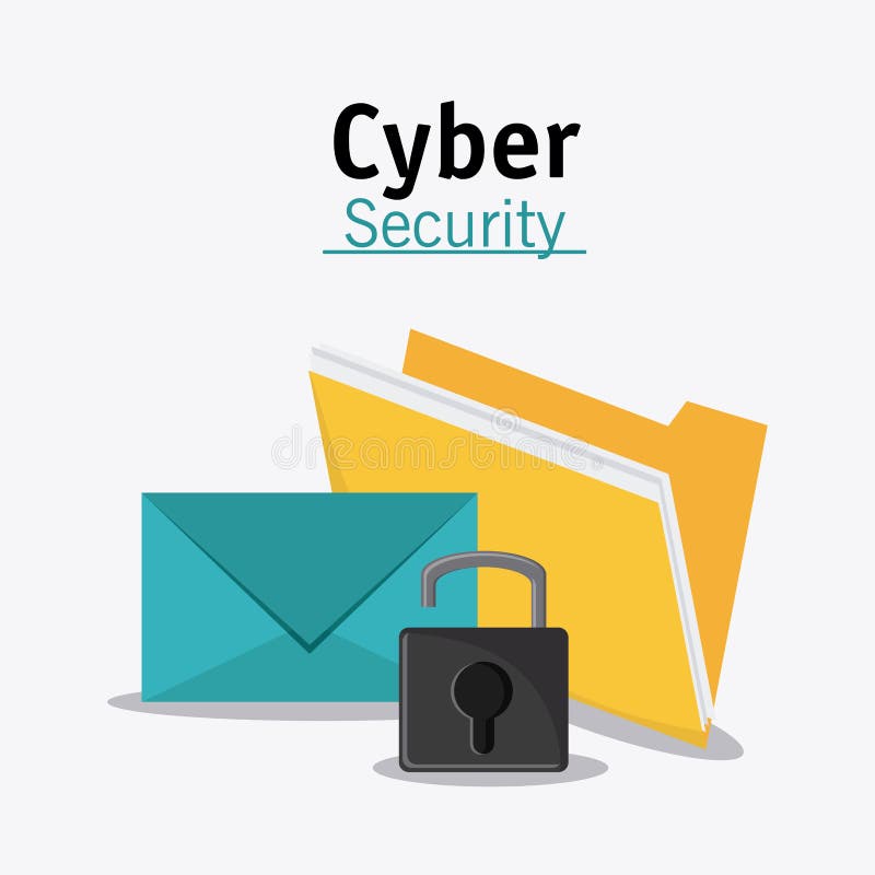 Cyber Security Padlock Design Stock Vector - Illustration of alert ...