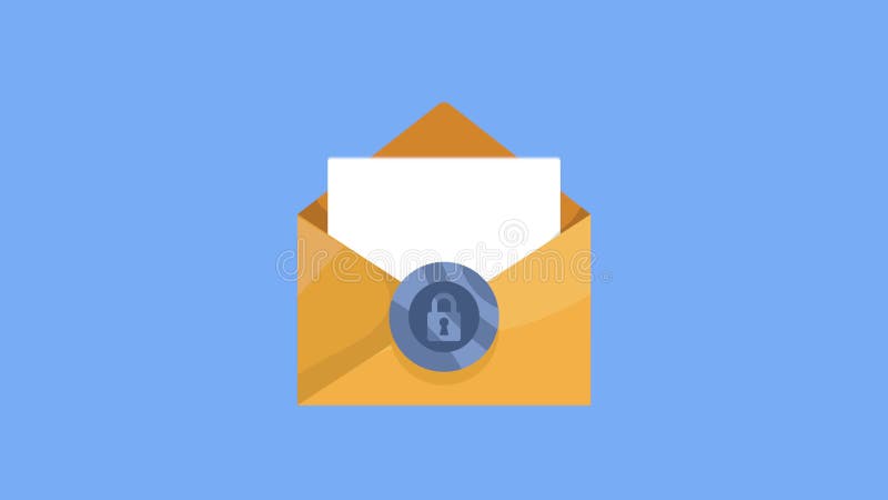 Cyber Security Padlock in Envelope Animation Stock Footage - Video of ...