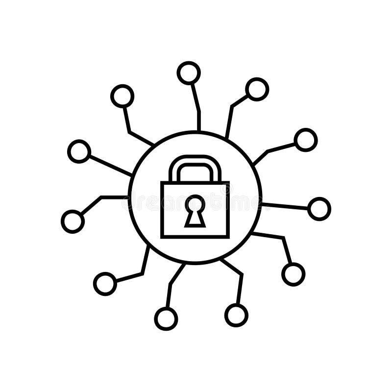 Cyber Security Padlock Icon Vector. Lock Flat Sign Stock Illustration ...