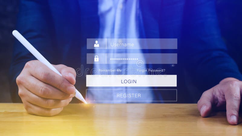 Cyber Security And Security Password Login Online Concept Hands Typing And Entering Username And