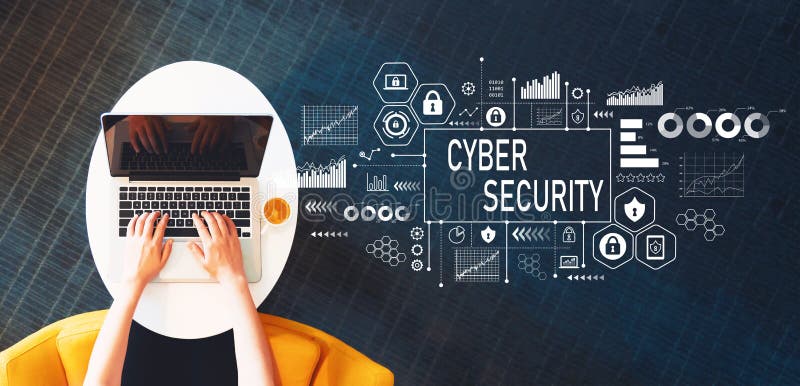 Cyber Security with Person Using a Laptop Stock Image - Image of carpet ...