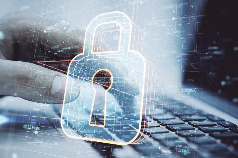 Cyber Security and Personal Data Protection Concept with Digital Lock ...