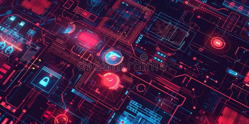 Cyber Security Poster with Educational Visuals. Stock Illustration ...