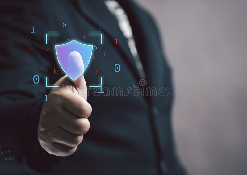 Cyber Security Privacy Concept Protect Data Information. Lock Icon and ...