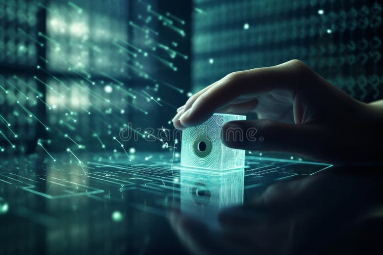 Cyber Security Privacy and Data Storage Protection Document Management Stock Illustration ...