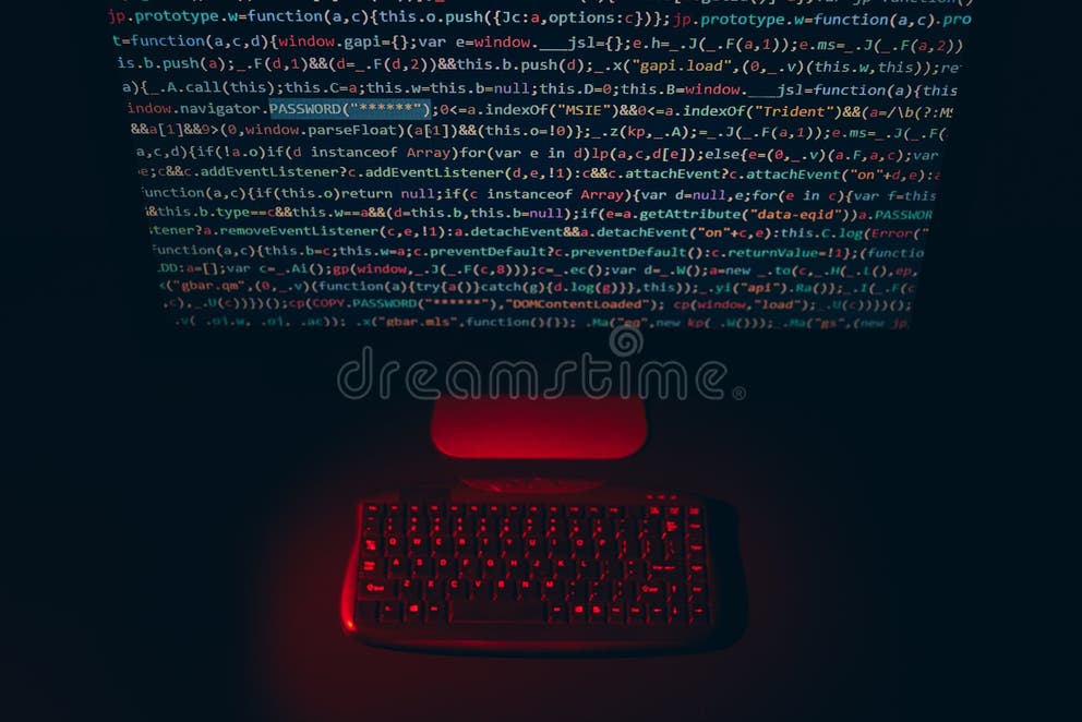 Cyber Security. Program Code on Screen. Using Computer and Programming ...