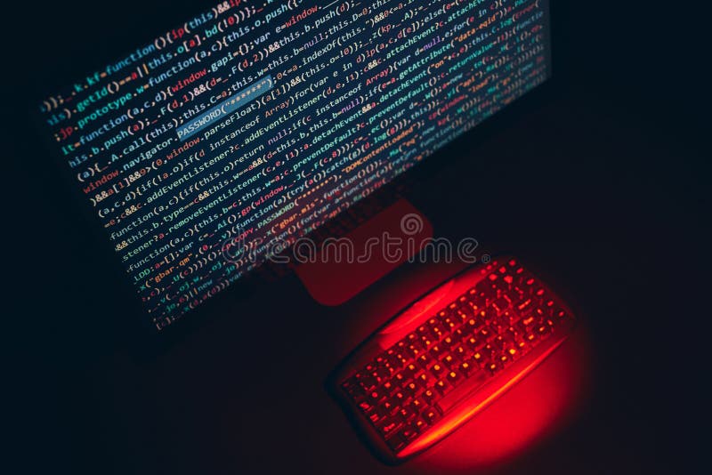 Cyber Security Program Code On Screen Using Computer And Programming To Break Code Cyber