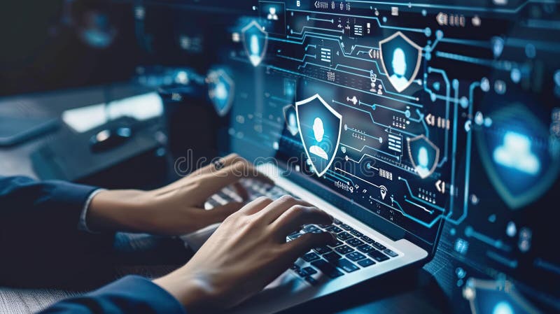 Cyber Security: Protecting Digital Identity Stock Illustration ...