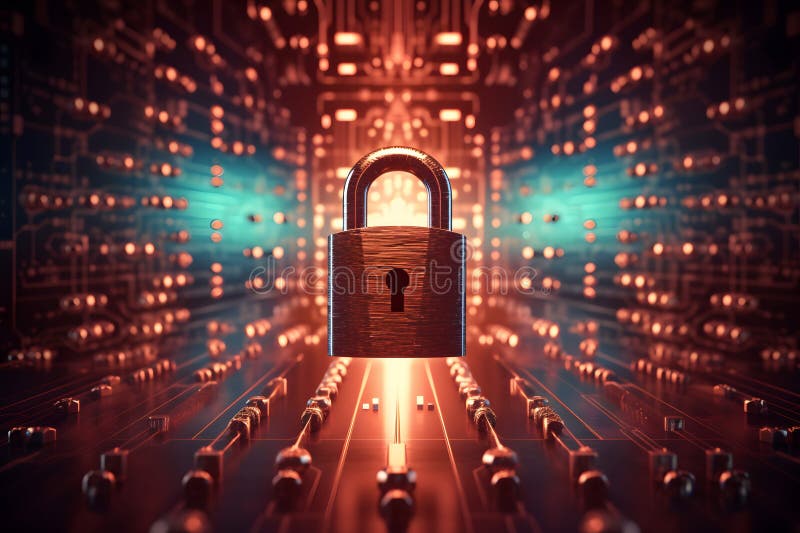 Cyber Security Firewall Interface Protection. Stock Illustration ...