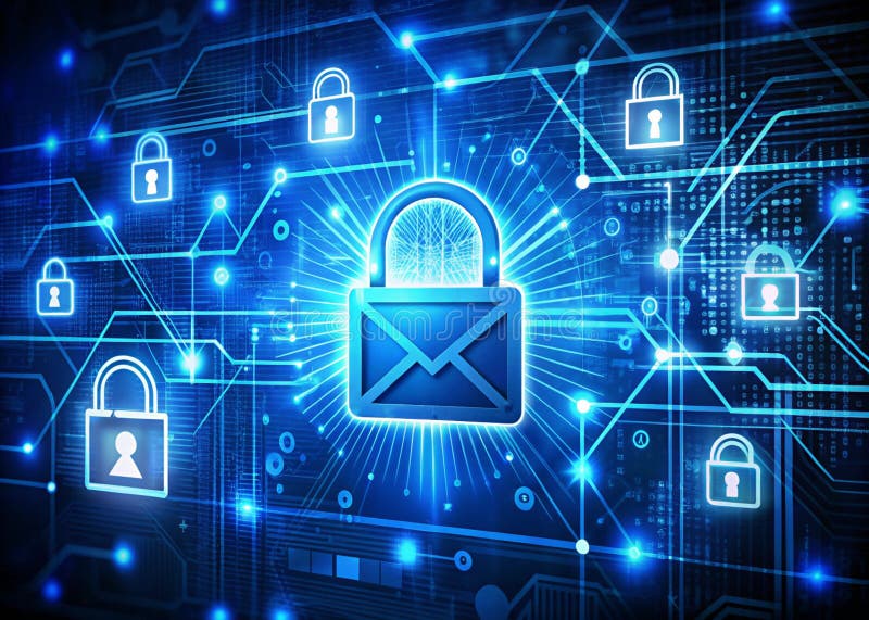 "Cyber Security Email Phishing, Encrypted Tech & Digital Information ...