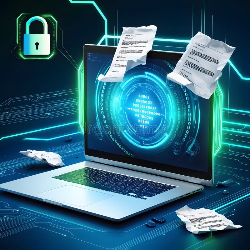 Cyber Security Ransomware Email Phishing Encrypted Technology, Digital ...