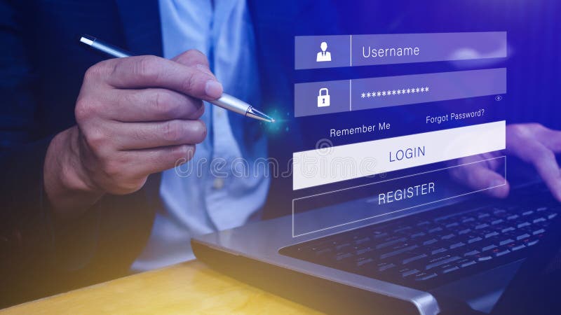 Cyber Security And Security Password Login Online Concept Hands Typing