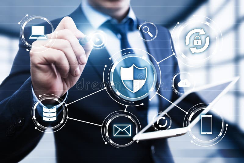 Cyber Security Shield on Digital Screen Data Protection Business ... Cyber Security Shield on Digital Screen Data Protection Business ...