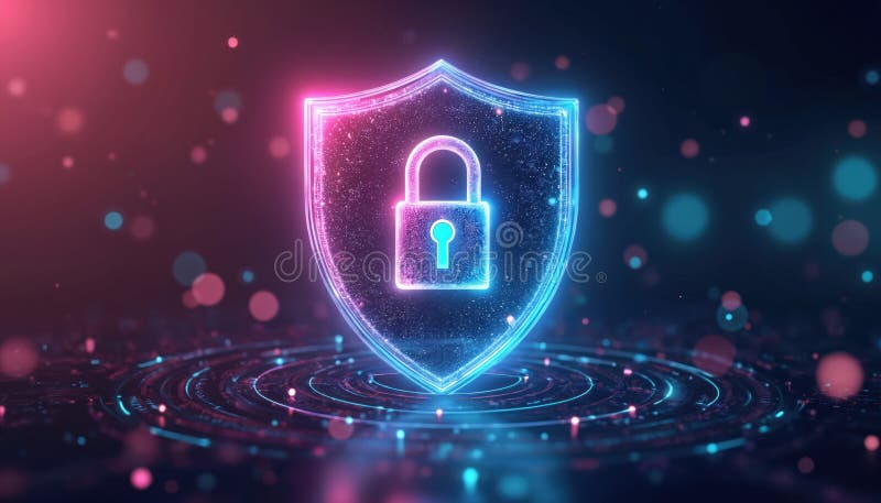 Cybersecurity Digital Lock System Network Protection Data Encryption Firewall Safeguard Stock ...