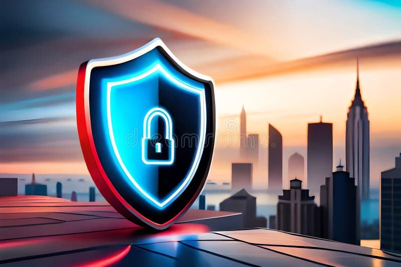 Cyber Security Shield Icon, Data Protection Concept. Generative AI ...