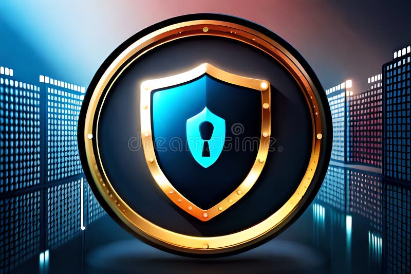 Cyber Security Shield Icon, Data Protection Concept. Generative AI ...
