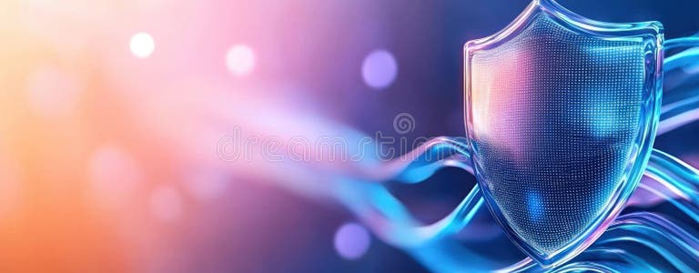 Cyber Security Shield Illustration with Vibrant Colors and Digital ...