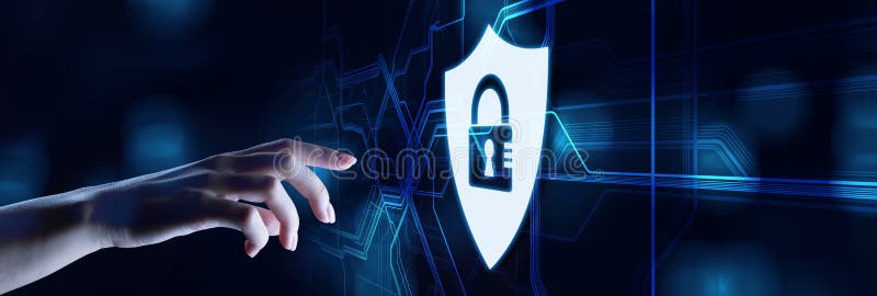 Cyber Security Shield Padlock Icons Data Protection Information Privacy ...