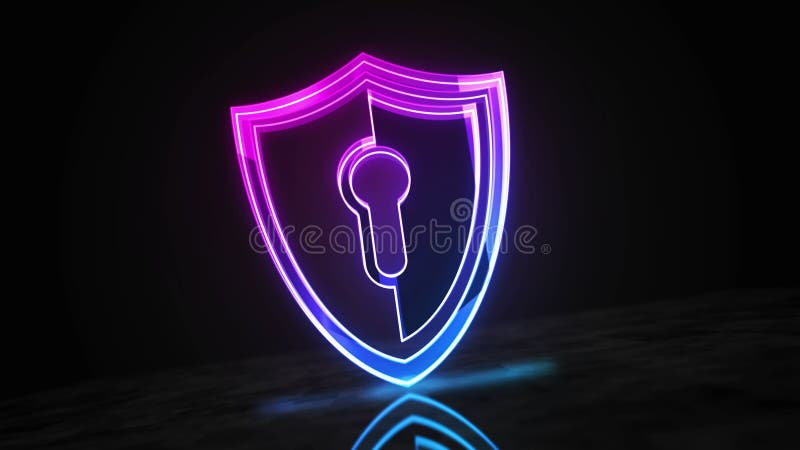 Cyber Security with Shield Symbol Loop Digital Concept Stock Footage ...