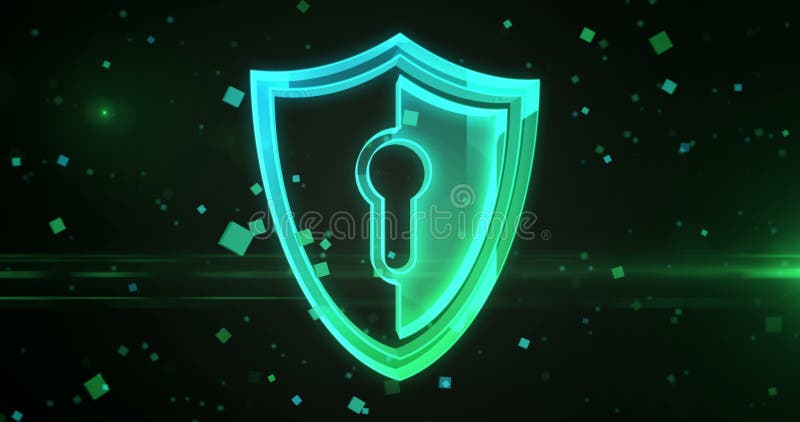 Cyber Security with Shield Symbol Loop Digital Concept Stock Video ...