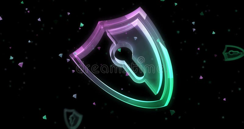 Cyber Security with Shield Symbol Loop Digital Concept Stock Video ...