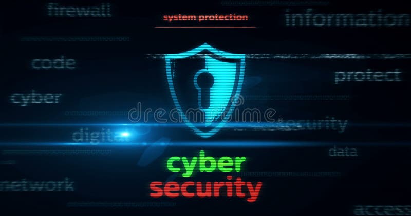 Cyber Security Symbol Seamless Loop Stock Video - Video of system ...