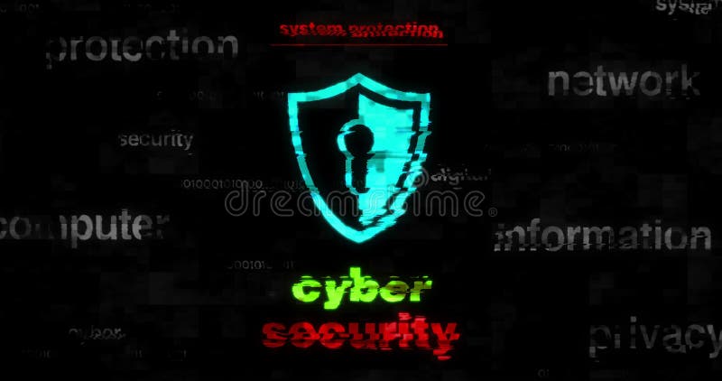 Cyber Security Symbol Seamless Loop Stock Video - Video of system ...