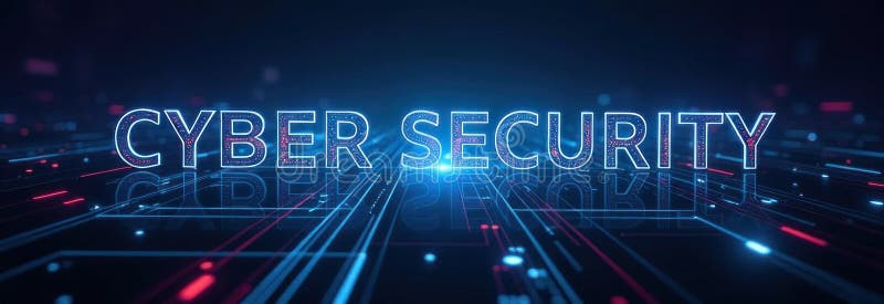 Cyber Security Sign Hovering Over Futuristic Circuit Board Stock Photo ...