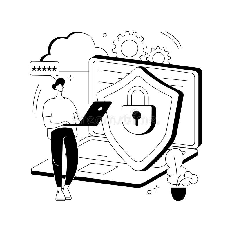 Cyber Security Software Abstract Concept Vector Illustration. Stock ...