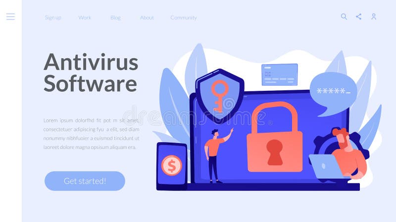 Cyber Security Software Concept Landing Page. Stock Vector ...