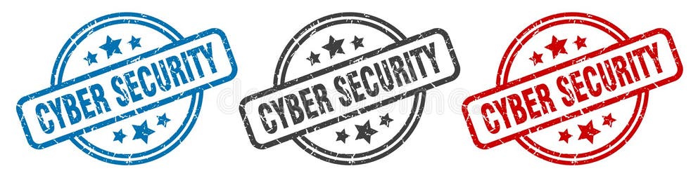 Cyber Security Stamp. Cyber Security Round Isolated Sign Stock Vector ...
