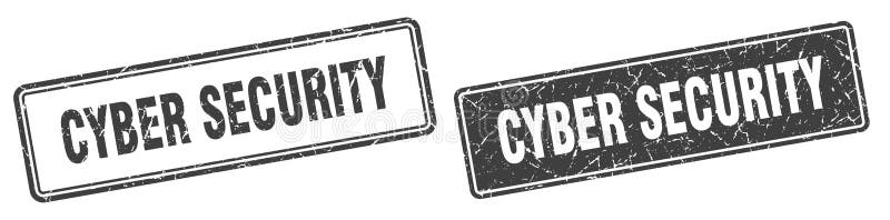 Cyber Security Stamp Set. Cyber Security Square Grunge Sign Stock ...