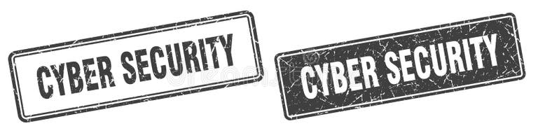 Cyber Security Stamp Set. Cyber Security Square Grunge Sign Stock ...