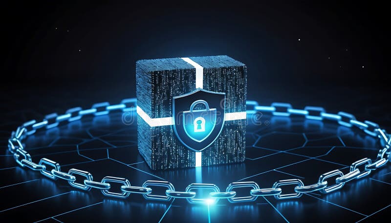 Cyber Security Strong Block Chain Data Protection with Glowing ...