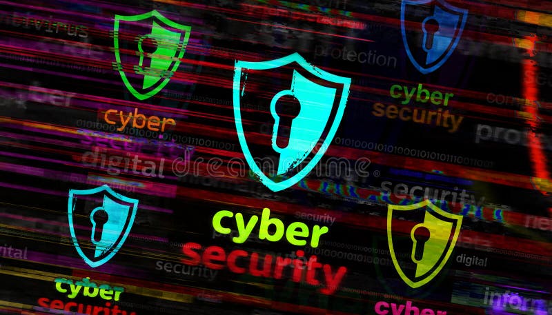 Cyber Security Symbol Illustration Stock Illustration - Illustration of ...