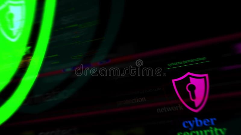 Cyber Security Symbol Seamless Loop Stock Video - Video of cyber ...
