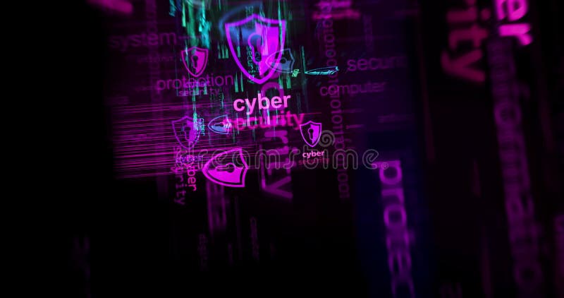 Cyber Security Symbol Seamless Loop Stock Video - Video of code ...