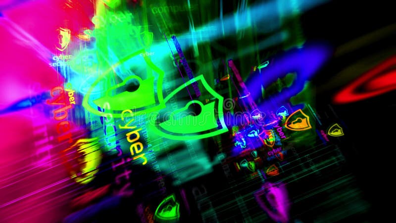 Cyber Security Symbol Seamless Loop Stock Video - Video of computer ...