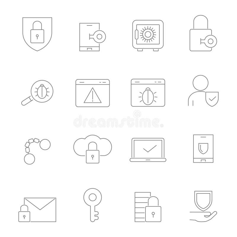 Security Symbols Vector Set Stock Vector - Illustration of access ...
